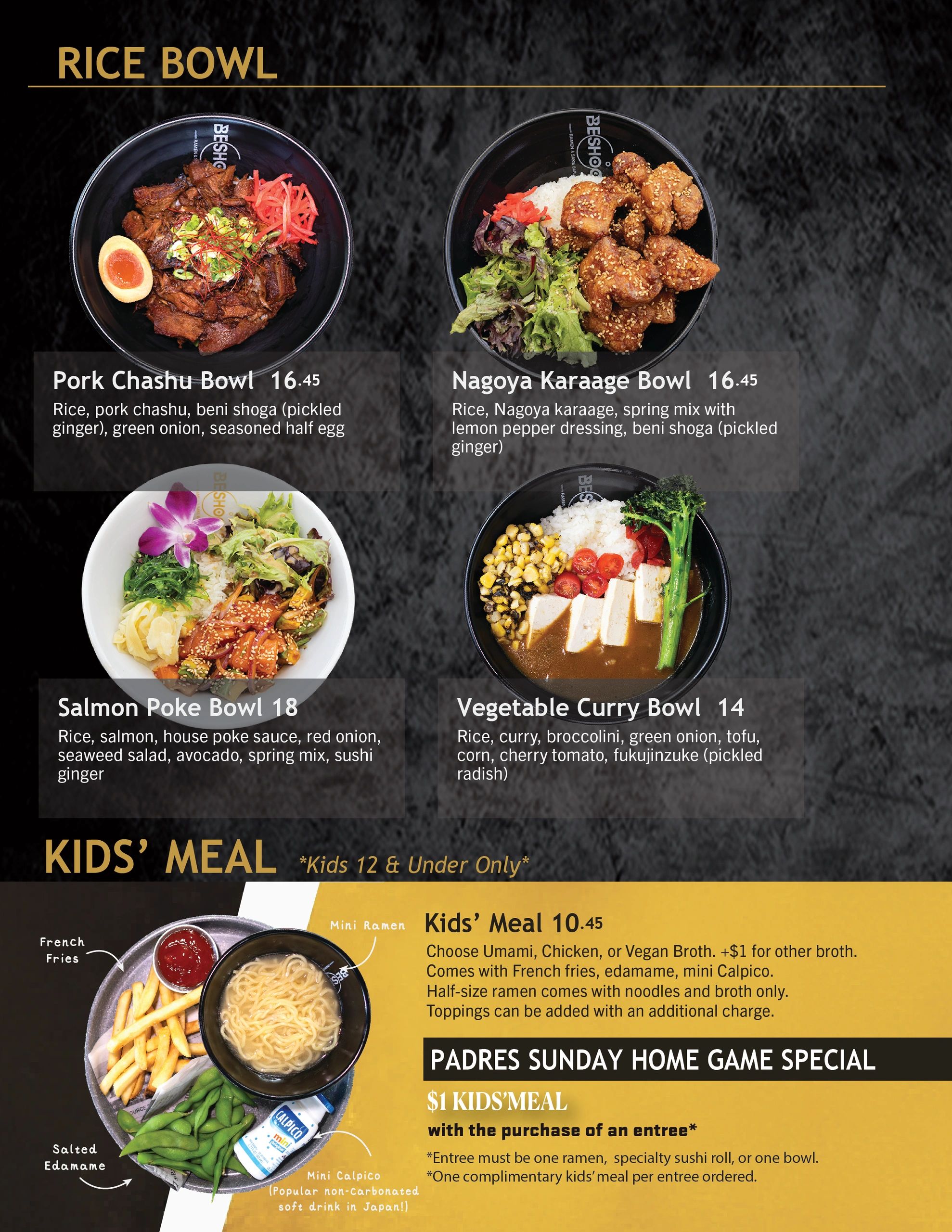 East Village Ramen Menu - Order Online at BESHOCK Ramen